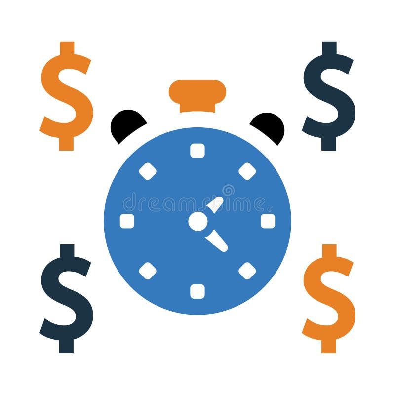 Waiting, Money, Clock, Time, Time on Money Icon Stock Vector ...
