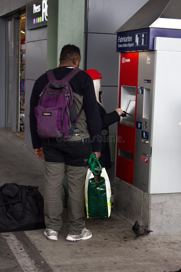 Waiting for Money. People in Front of ATM Editorial Photo - Image of ...