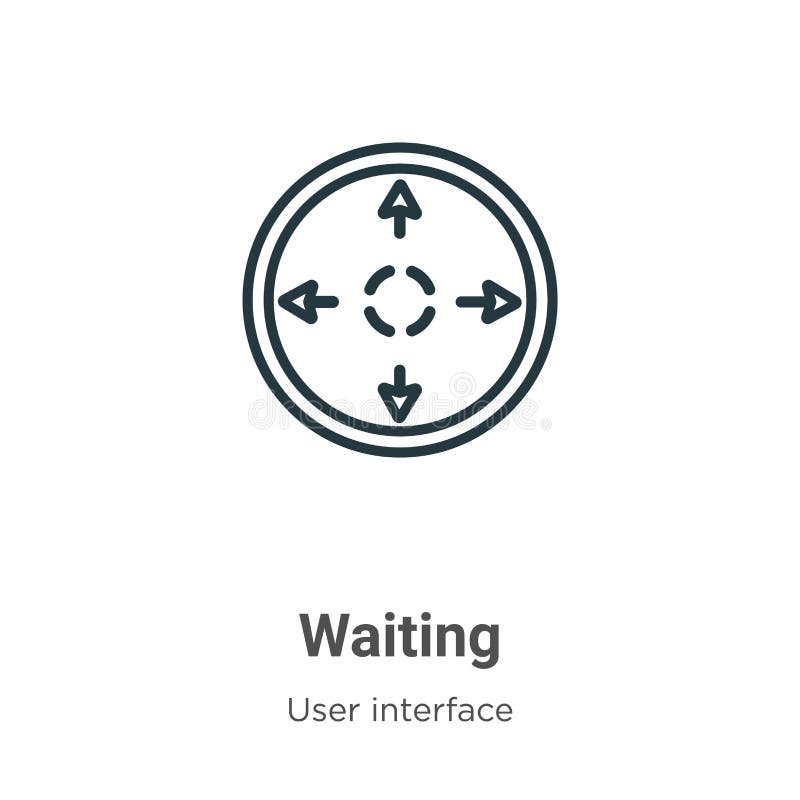 Waiting Outline Vector Icon. Thin Line Black Waiting Icon, Flat Vector ...