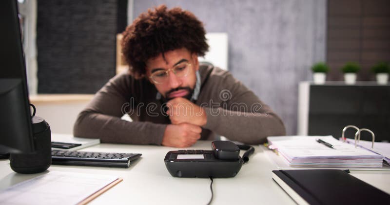 Waiting for Phone Call on Office Landline Stock Photo - Image of call ...