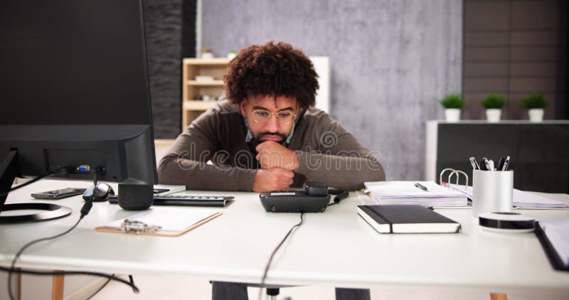 Waiting for Phone Call on Office Landline Stock Photo - Image of ...