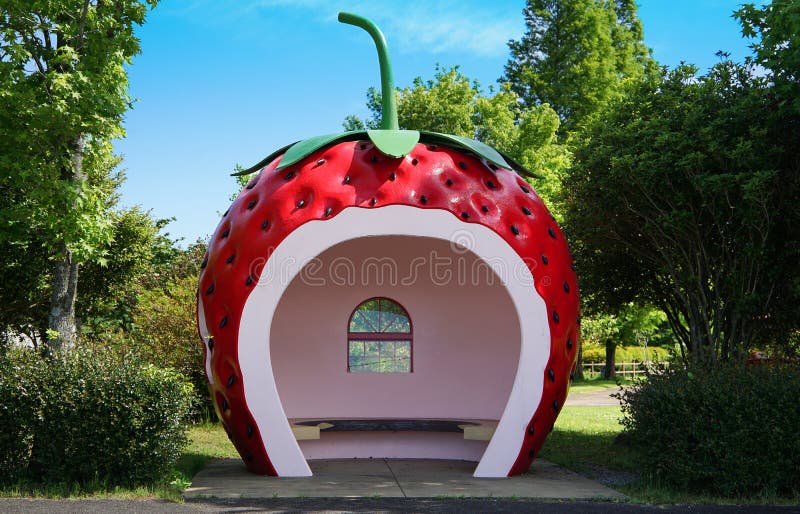 Building of the Form of the Strawberry Stock Image - Image of scenery ...
