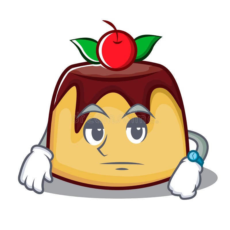 Waiting Pudding Character Cartoon Style Stock Vector - Illustration of ...