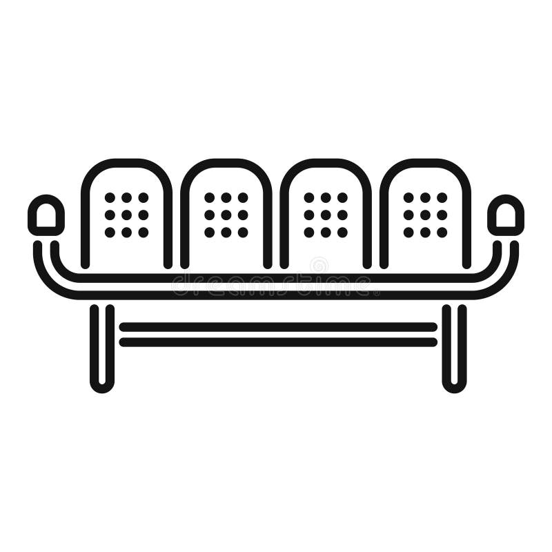 Waiting Room Bench with Four Empty Seats Icon Stock Vector ...