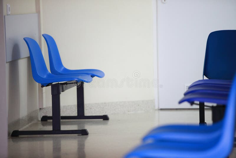 Waiting Room Blue Chairs Door Stock Photo - Image of colour, peace ...