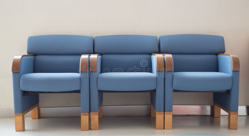 Waiting room blue chairs stock photo. Image of auditorium - 62517478