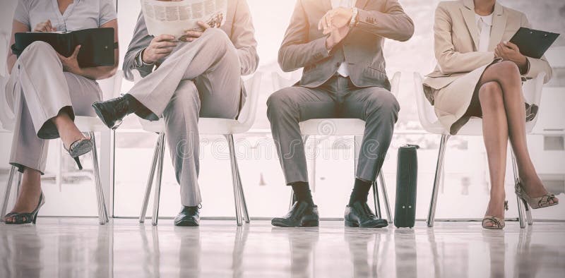 Waiting Room with Business People Stock Photo - Image of briefcase ...