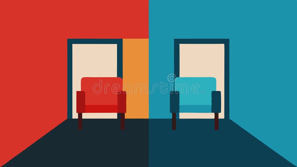 Waiting Room Contrast Two Waiting Rooms Side by Side. Stock Image ...