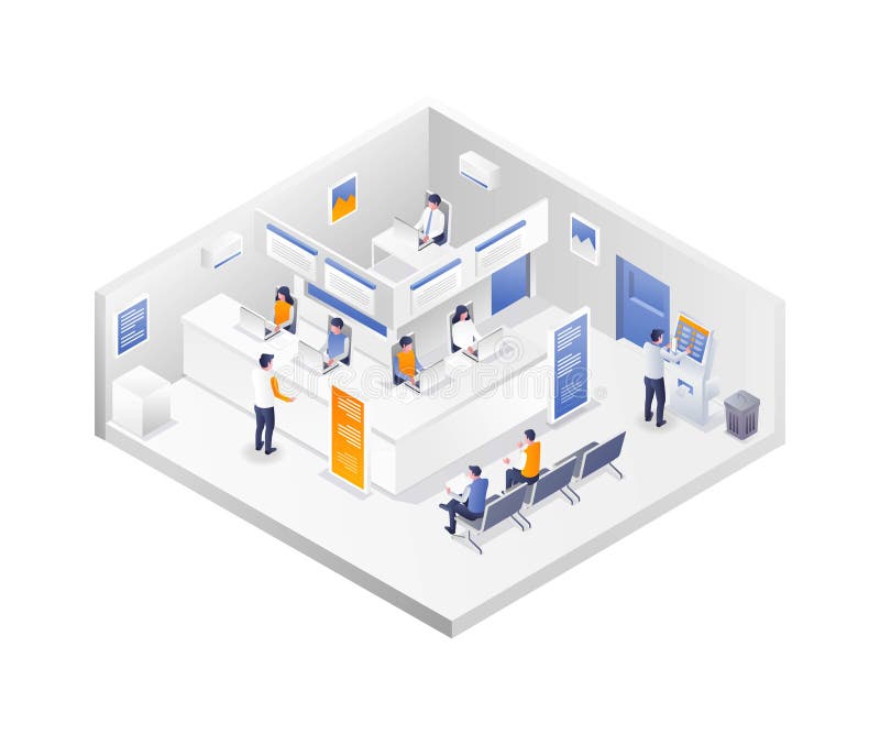 Waiting Room and Customer Service Stock Vector - Illustration of light ...