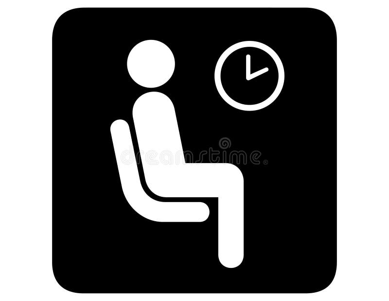 Waiting Room Inverted Symbol Version for Public Access System. Stock ...