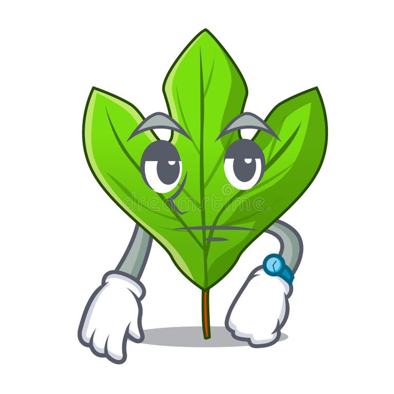 Waiting Sassafras Leaf in the Shape Cartoon Stock Vector - Illustration ...