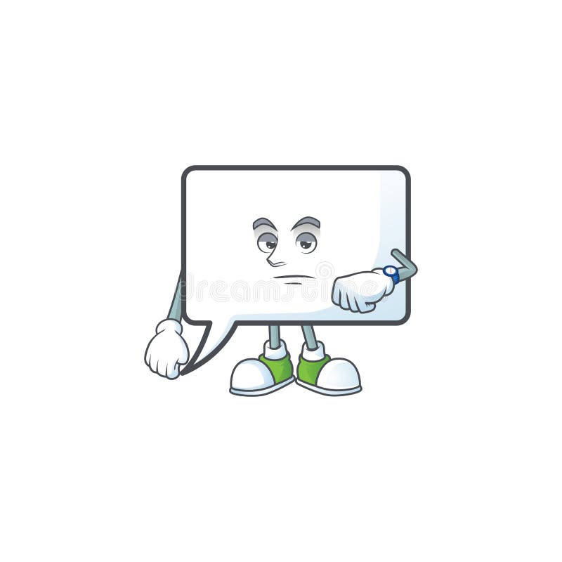 Waiting Shape Rectangle Bubble Cartoon Character Style Stock Vector ...