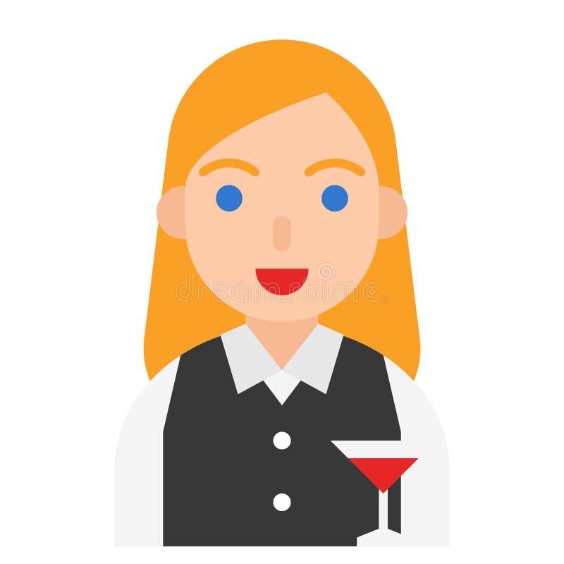 Waiting Staff Icon, Profession and Job Vector Illustration Stock Vector ...