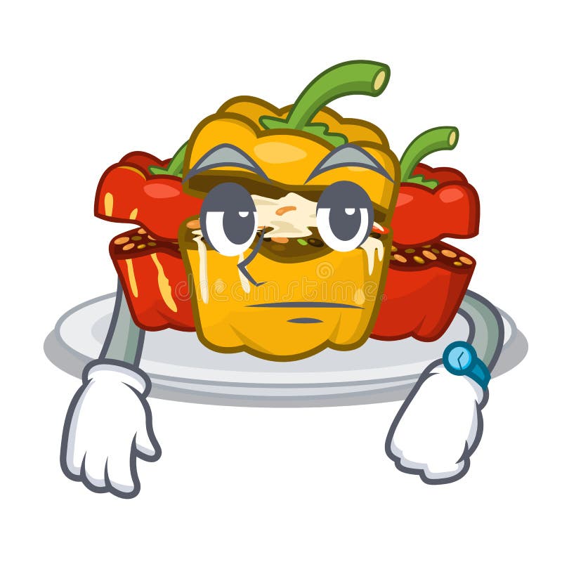 Waiting Stuffed Pepper in the Character Shape Stock Vector ...