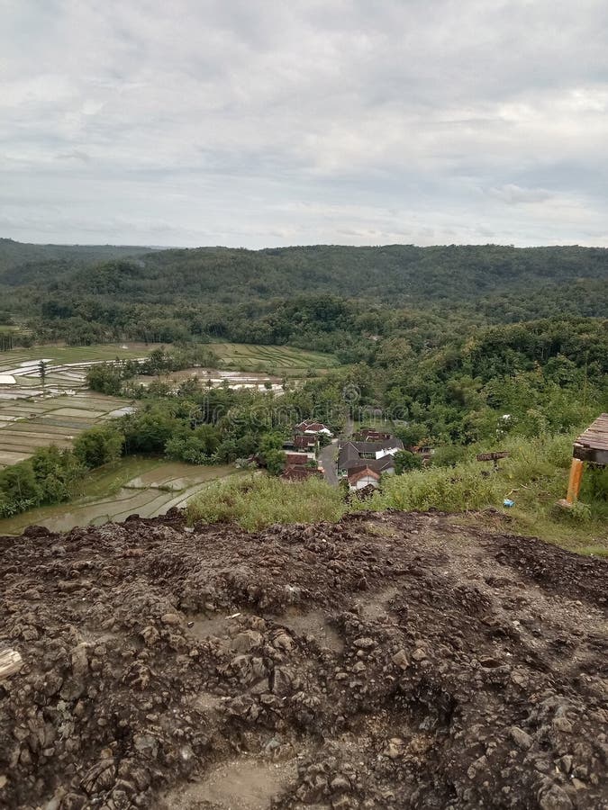 Waiting Sunset at Ireng Mountain Stock Image - Image of ricefield ...