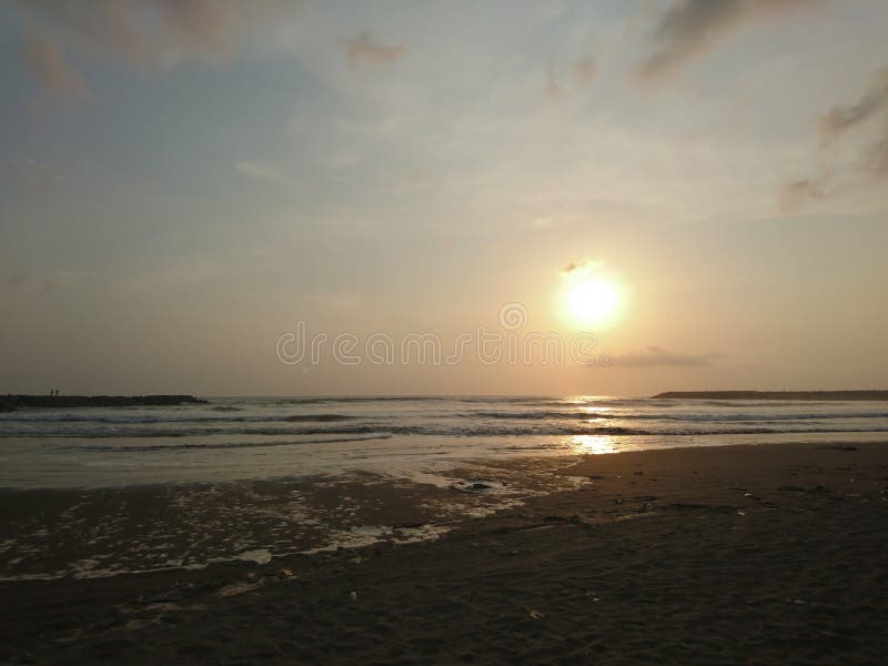 Waiting for the Sunset on Jetis Beach, East Java Stock Image - Image of ...