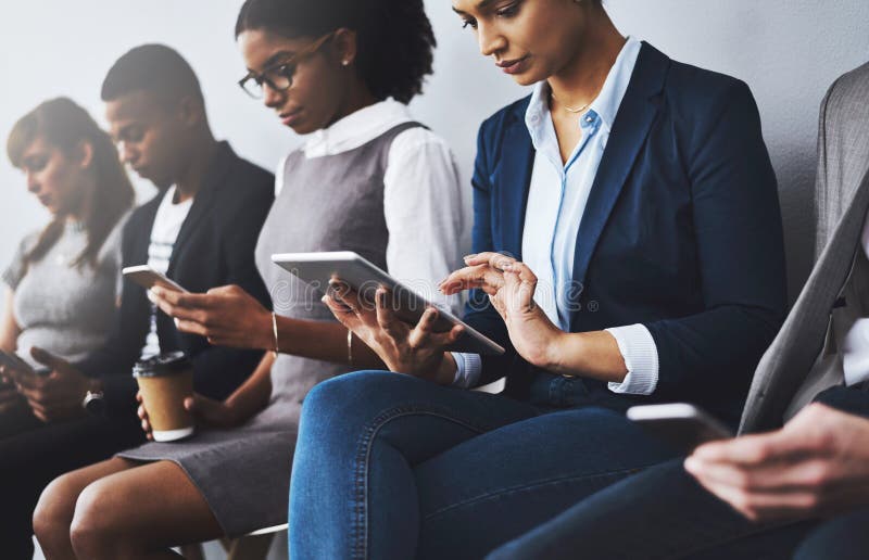 Waiting for Their Chance To Impress. a Group of Young Businesspeople ...