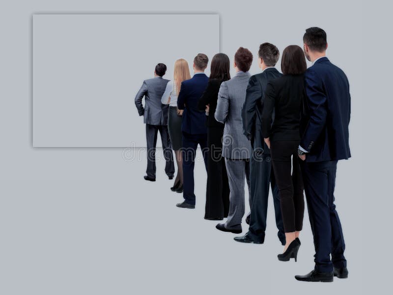 Back View of a Group of Business Team. Isolated on White Background ...