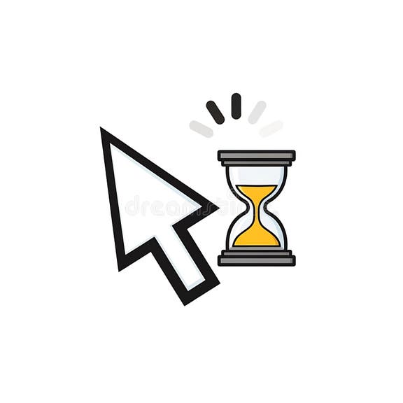 Waiting Time, Loading Icon with Hourglass Stock Illustration ...