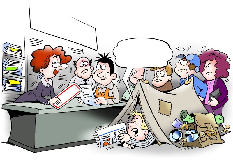 Waiting Time of a Public Office Stock Illustration - Illustration of ...