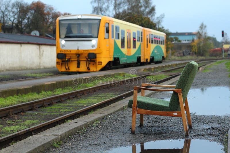 Waiting for the train stock image. Image of tracks, trees - 47289865