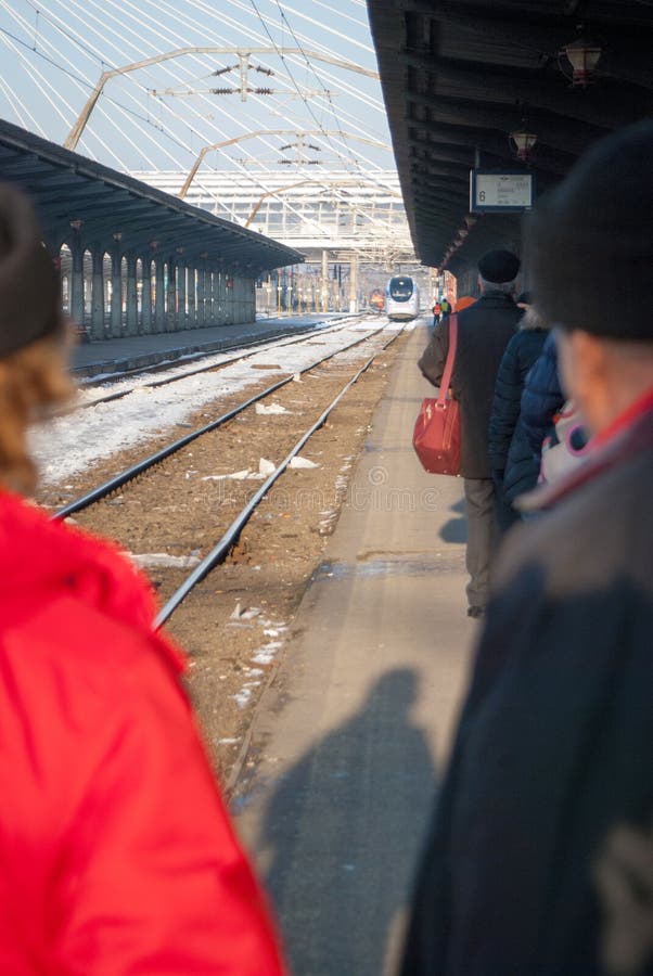 Waiting for a Train on the Station Editorial Image - Image of station ...