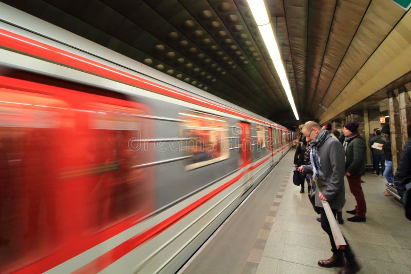 Prague underground station editorial photo. Image of station - 105622821