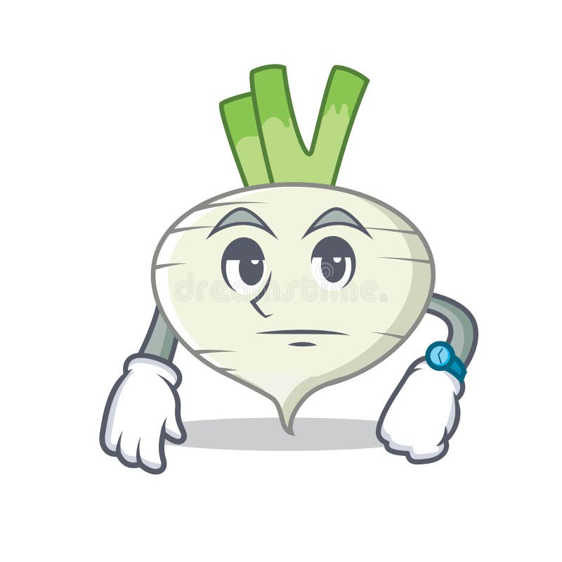 Waiting Turnip Mascot Cartoon Style Stock Vector - Illustration of cute ...