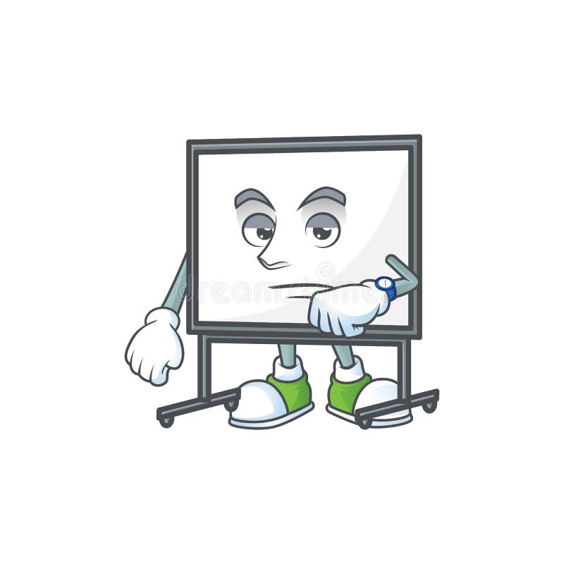 Waiting White Board Cartoon on White Background Stock Vector ...