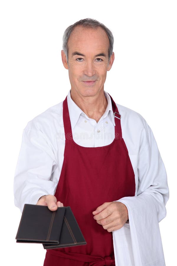 Waitor giving menus stock image. Image of waitor, portrait - 33678719