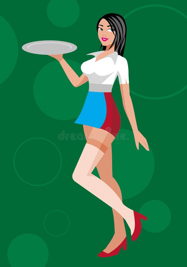 Sexy Blone Waitress Stock Illustration Illustration Of Lady 26274059