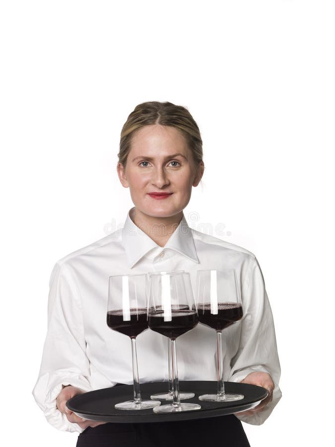 Waitress stock photo. Image of waitress, alone, tray, background - 8590542