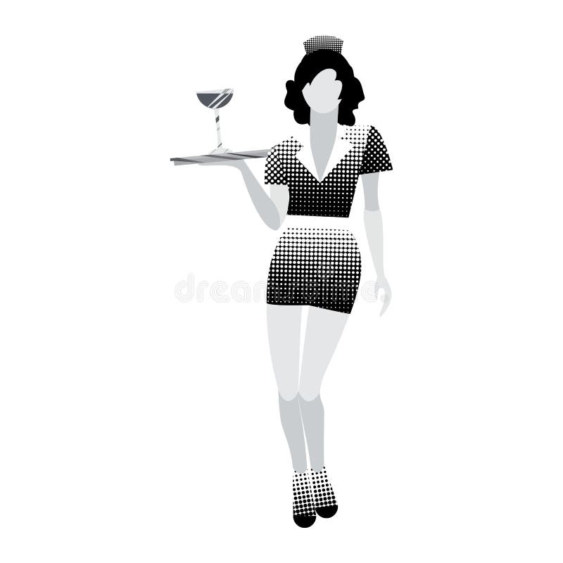 Waitress Pose Restaurant Stock Illustrations – 235 Waitress Pose ...