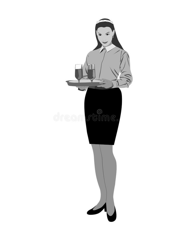 Fox cocktail waitress stock illustration. Illustration of restaurant ...