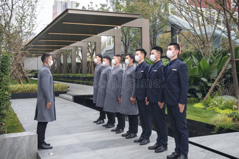 Chinese Waitress Standing Practice Editorial Stock Image - Image of ...