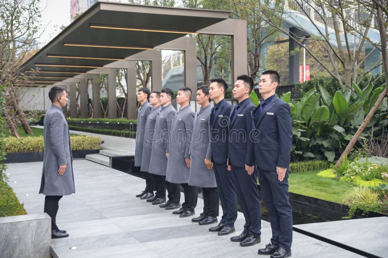 Chinese Waitress Standing Practice Editorial Stock Image - Image of ...