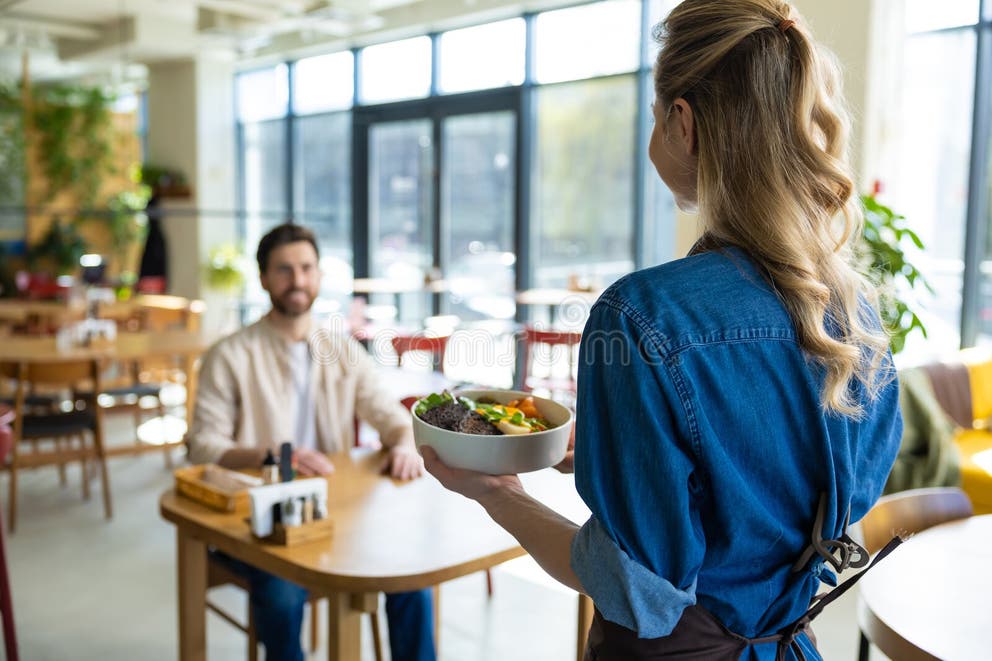 Waitress Getting an Order To the Client in Pizzeria Stock Photo - Image ...
