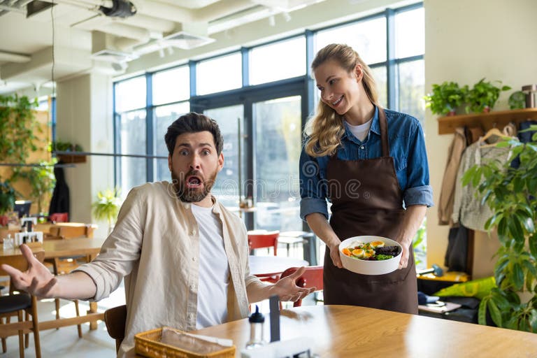Waitress Getting an Order To the Client in Pizzeria Stock Photo - Image ...