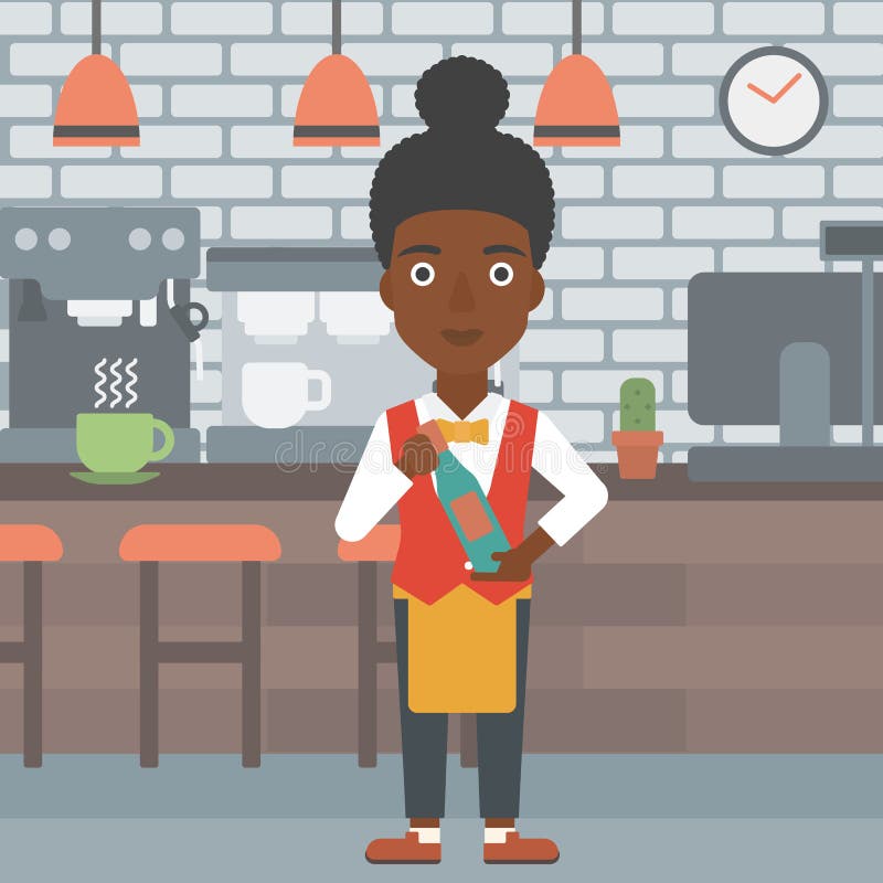 African Steward Showing Passport And Ticket. Stock Vector ...