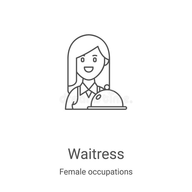Waitress Icon Vector from Female Occupations Collection. Thin Line ...