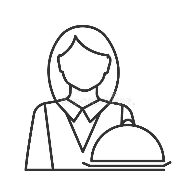 Waitress Linear Icon. Modern Outline Waitress Logo Concept on Wh Stock ...