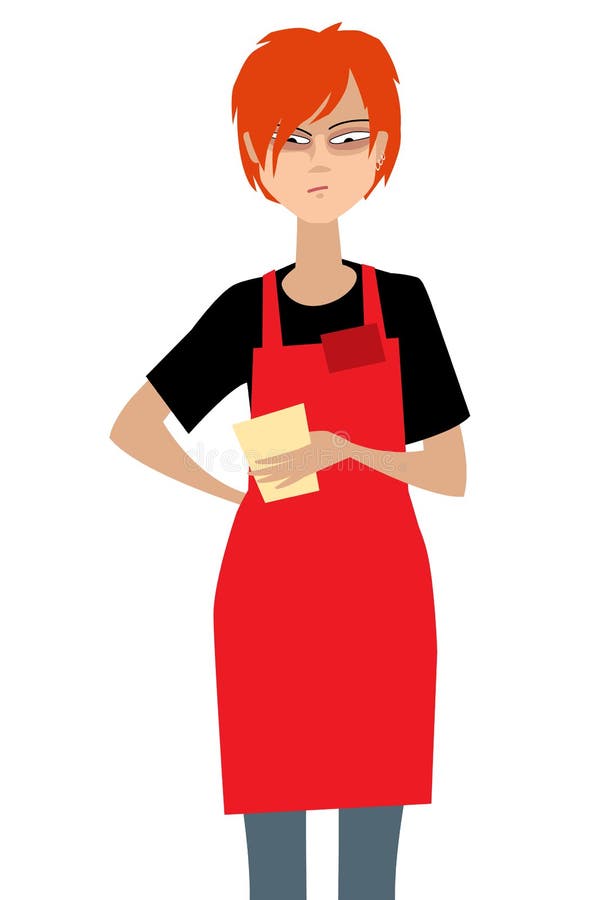 The Waitress is Not Satisfied with the Tips. Stock Illustration ...
