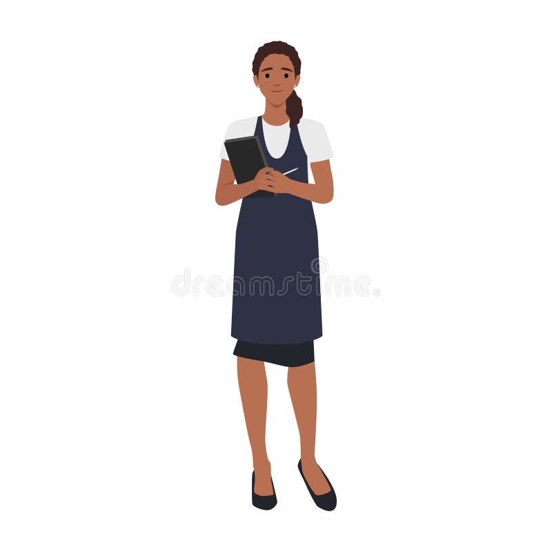 Waitress with a Pen and Notepad Taking Order Stock Illustration ...