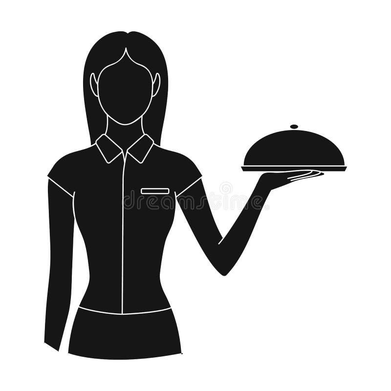 The Waitress.Professions Single Icon in Outline Style Vector Symbol ...