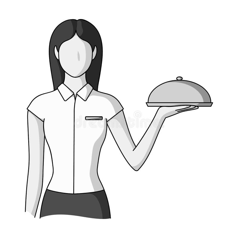 The Waitress.Professions Single Icon in Cartoon Style Vector Symbol ...