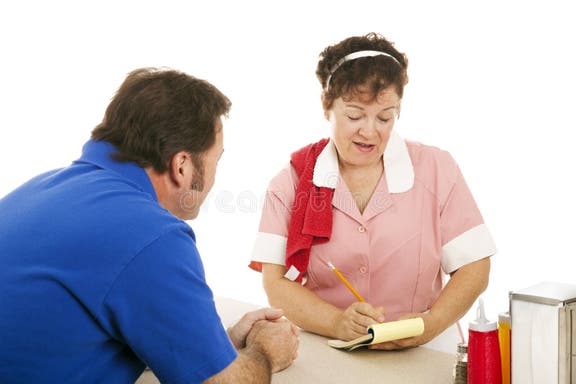 Friendly Waitress Taking Customer Order Notepad Stock Photos - Free ...