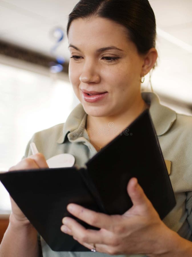 Waitress Taking a Food Order Stock Image - Image of woman, waitress ...