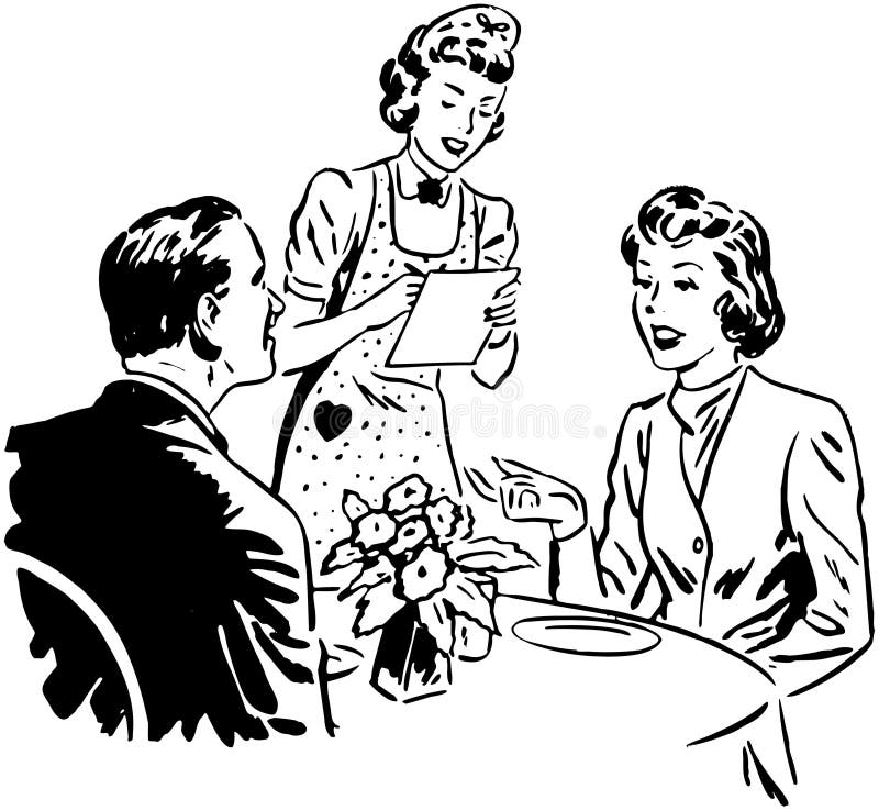 Waitress Taking Order stock vector. Illustration of drawings - 42093915