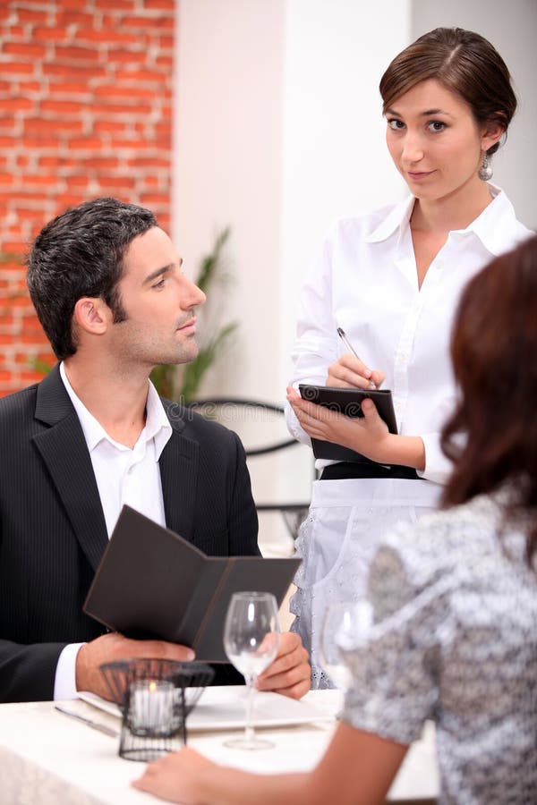 Waitress taking order stock photo. Image of cook, aperitif - 35910768
