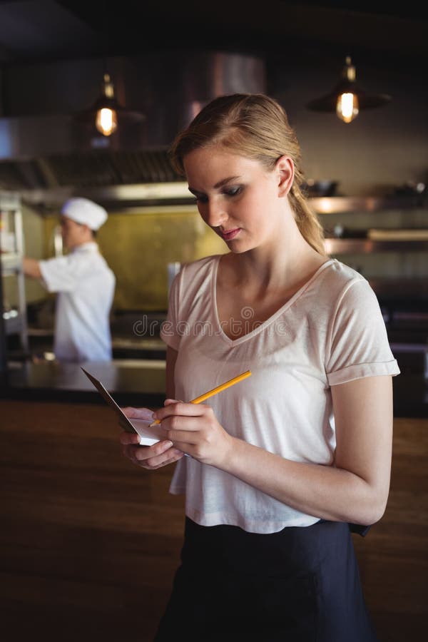 Waitress Taking Order at Restaurant Stock Photo - Image of people ...